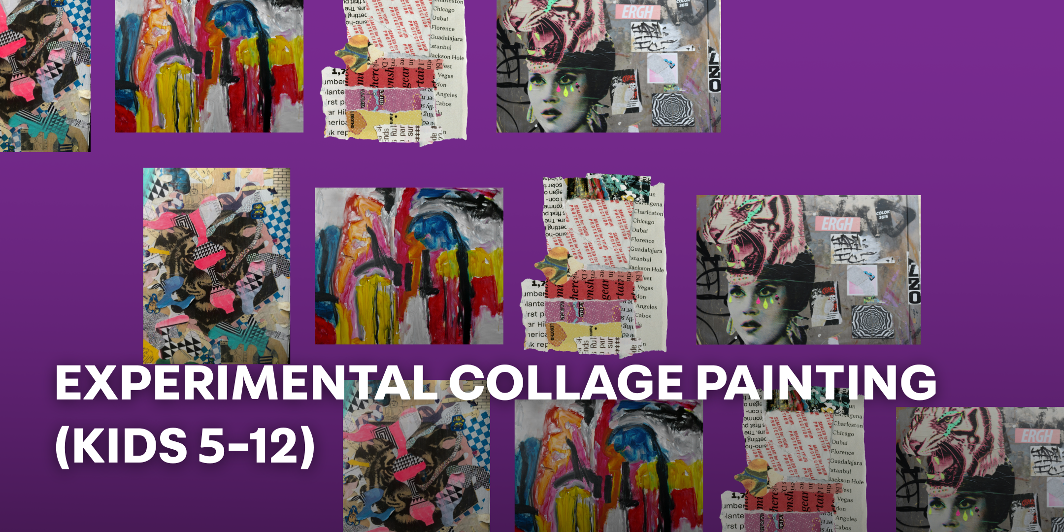 Experimental collage painting | Event, Bankstown Arts Centre